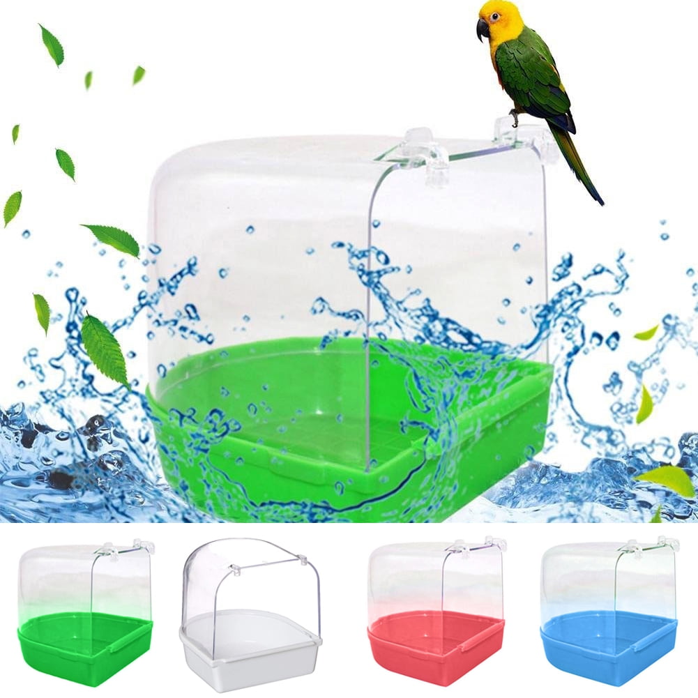 Dengjunhu Bird Bath Box, Parrot Bath Cage, Parakeet Caged Bird Bath ...