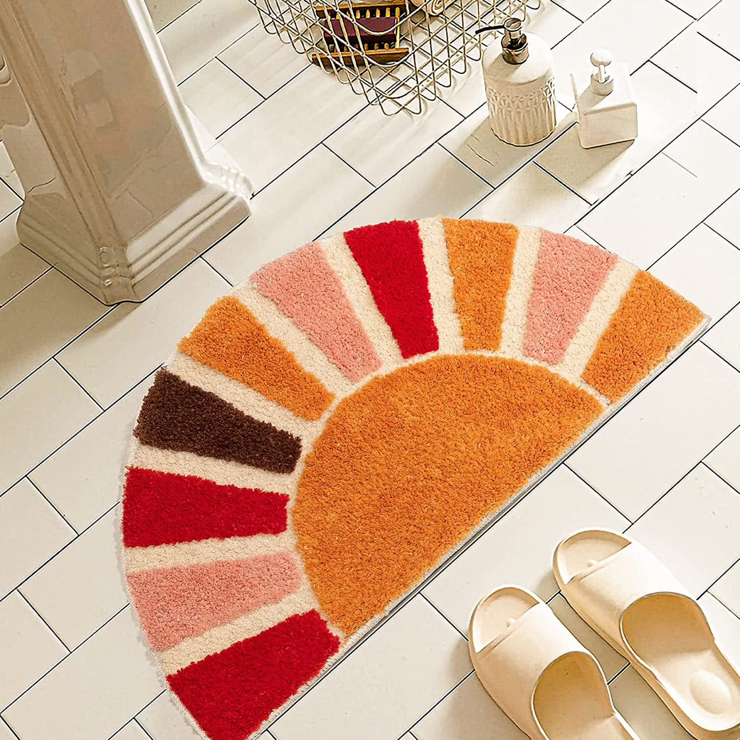 Round bathroom mat store