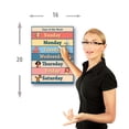 Learning days of the week LAMINATED educational SMALL poster chart for ...