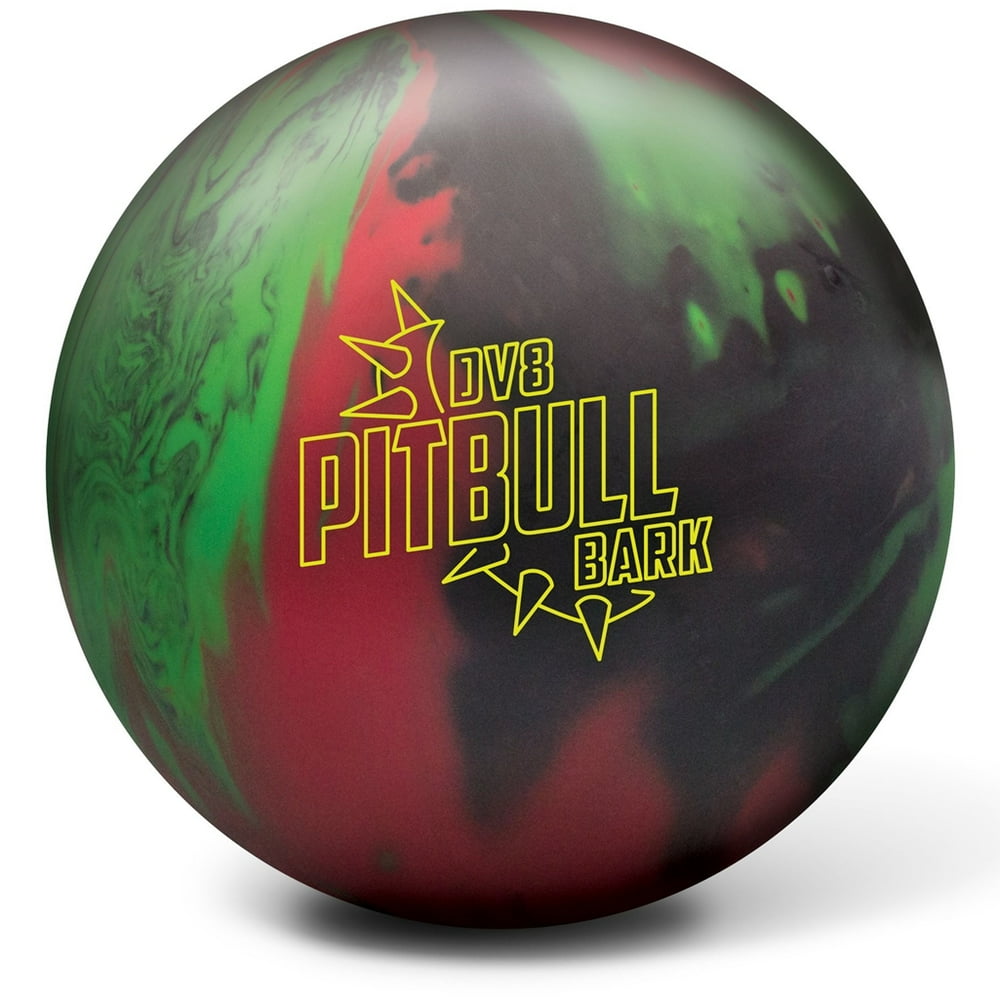 DV8 Pitbull Bark Bowling Ball- Black/Red/Green 14lbs - Walmart.com ...