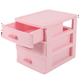 Plastic Drawer Designed 3 Compartment Jewelry Storage Box Pink ...