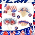 220PCS 4th of July Cocktail Picks USA Flag Drink Umbrellas Fruit Sticks ...