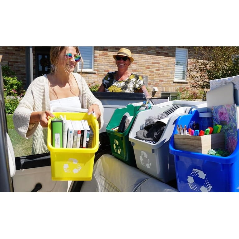 Recycling Bin For Kitchen Multi Recycler: Stackable 6-Gallon Recycling ...