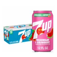 7UP Watermelon & Strawberry Endless Summer Flavor Zero Sugar 12 oz, 12 ...