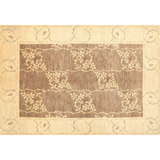 Ahgly Company Indoor Rectangle Contemporary Sand Brown Abstract Area ...