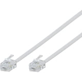 Onn+ Phone Line Cord, 25 ft, White, Landline, Fax Machine, Modem ...
