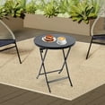 24" Outdoor Patio Side Table, Round Iron Metal Folding Garden Coffee ...