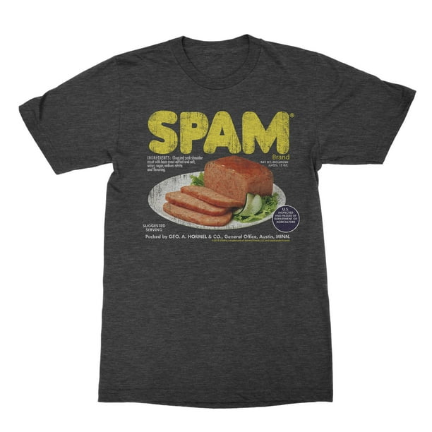 SPAM - SPAM Canned Hormel & Co. SPAM on a Plate Charcoal Grey Adult T ...