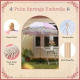 LAGarden 6Ft UV-Resistant Patio Umbrella with Tassels & Stand, Pink ...