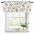 Blue Seashells 2 Panels Kitchen Valance, Coastal Vintage Leaf Rustic ...