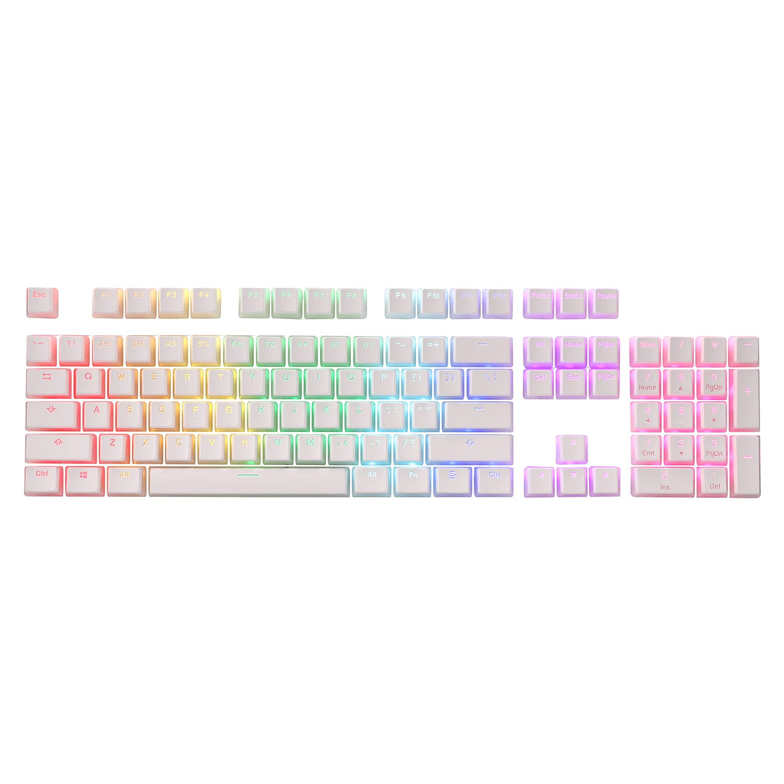 Redragon A130 White Pudding Keycaps, 104 Keys Standard Doubleshot PBT ...