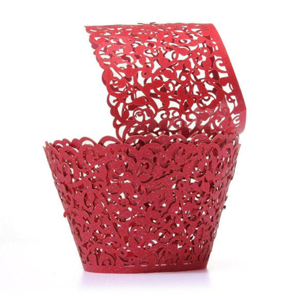 Metallic Red Cupcake Wrappers (25pcs, Standard Size) Grease Resistant ...