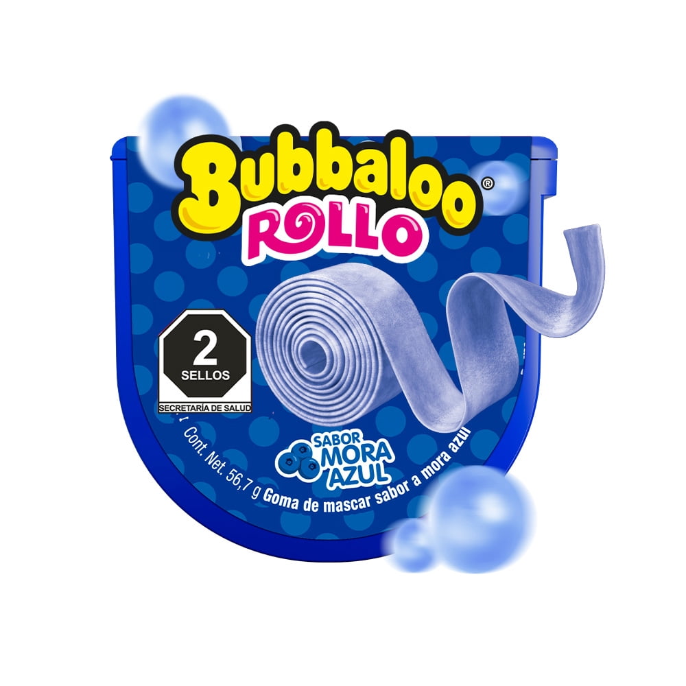 Goma de mascar Bubbaloo Rollo mora azul 56.7 g || Bodega Aurrera ...