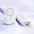 10000mAh Magnetic Power Bank w/ Stand- 3 Cables & Wireless Charging ...