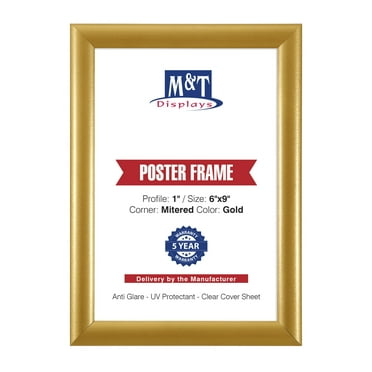M&T Displays Snap Poster Frame 24x48 Inch Black 1" Aluminum Front ...