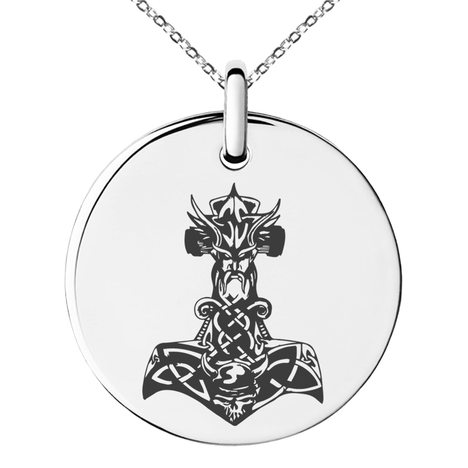 Stainless Steel Asgard Mjolnir Thor's Hammer Viking Norse Engraved ...