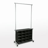 Mainstays Garment Rack with Shoe Cubbies Silver Black Metal Frame for ...