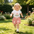 AWZXDE Little Girls Summer Cartoon Graphic Tee And Shorts Set ...
