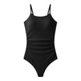 CAIVO Girls One-Piece Swimsuit Solid Color Tankini Sun Protective ...