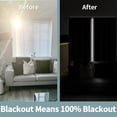 Black Blackout Curtafor Bedroom 45 Inch Length Rod Pocket With Thermal ...