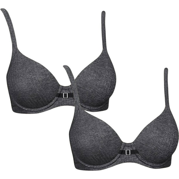 Hanes Women`s Ultimate ComfortBlend Natural Lift T-Shirt Bra Set of 2 ...