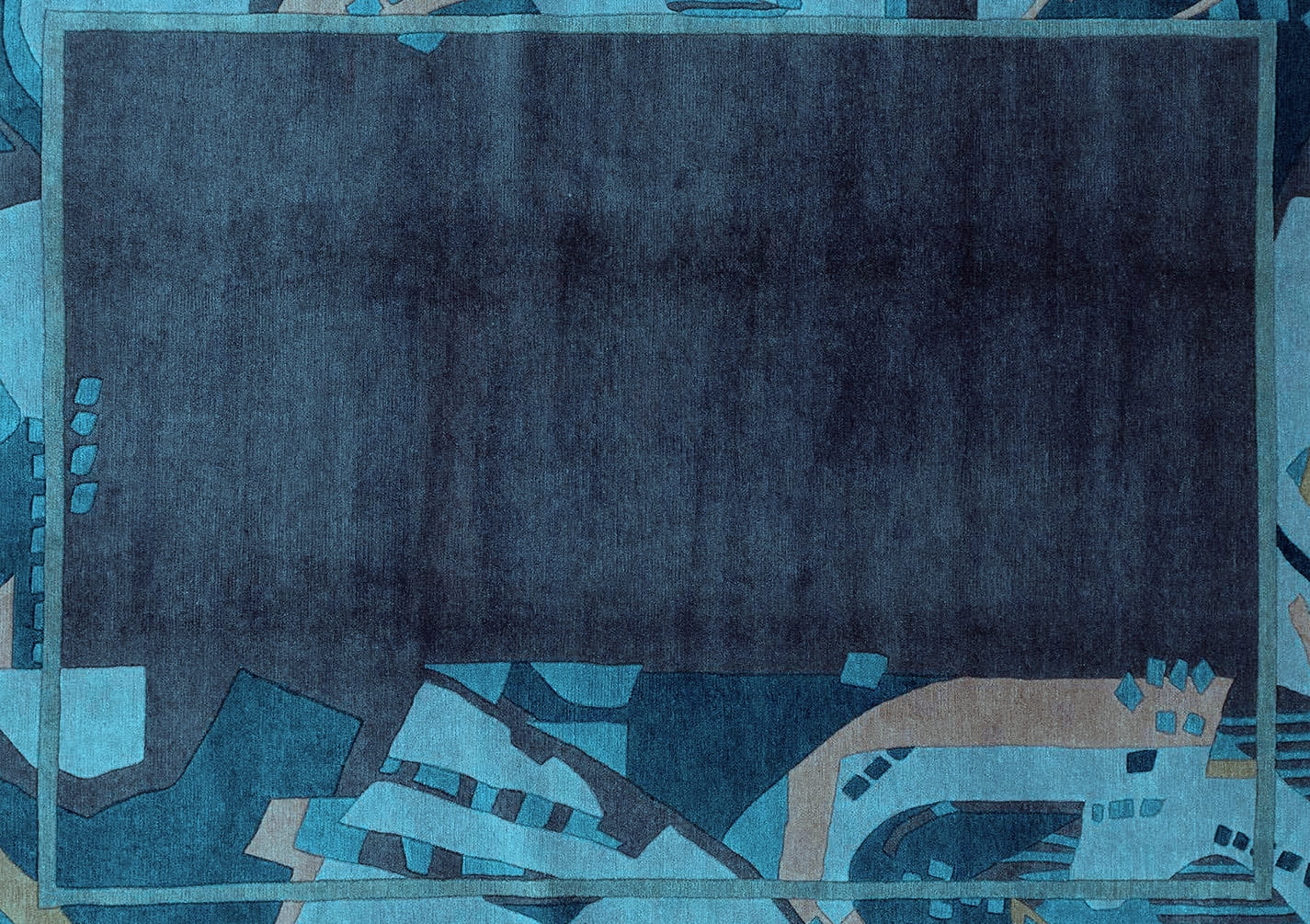 Ahgly Company Indoor Rectangle Abstract Light Blue Modern Area Rugs, 2 ...