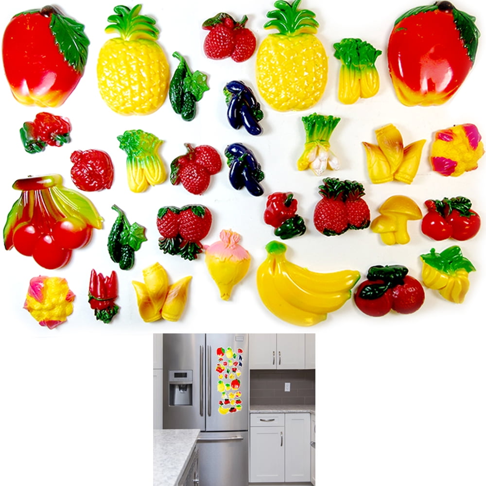 3 Pack Refrigerator Magnets Fruits Vegetables Magnet For Your Fridge 30 ...