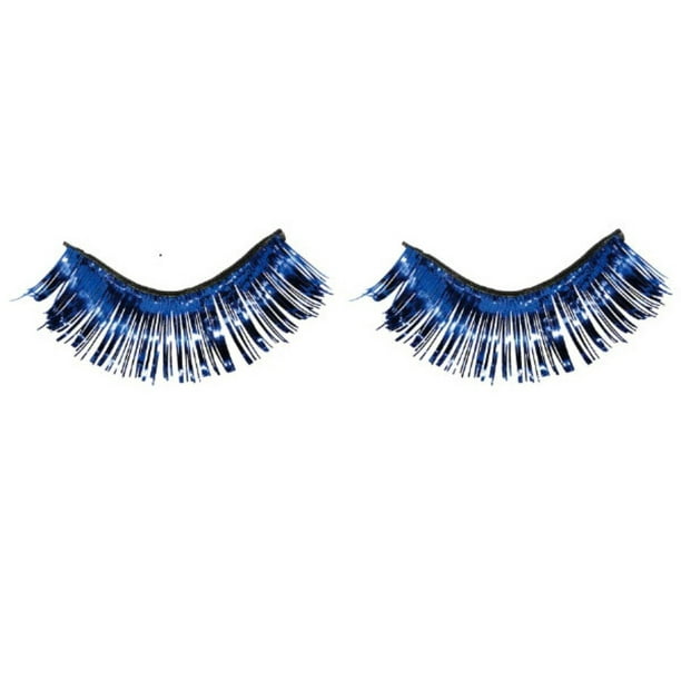 Blue Tinsel Fake Eyelashes Metallic 1 /2 x 1 inch Self Adhesive ...