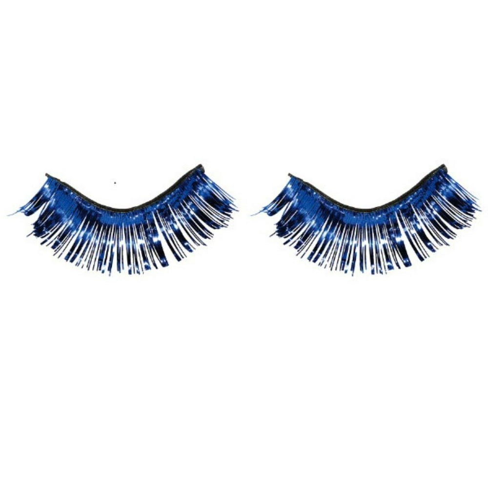 Blue Tinsel Fake Eyelashes Metallic 1 /2 x 1 inch Self Adhesive ...