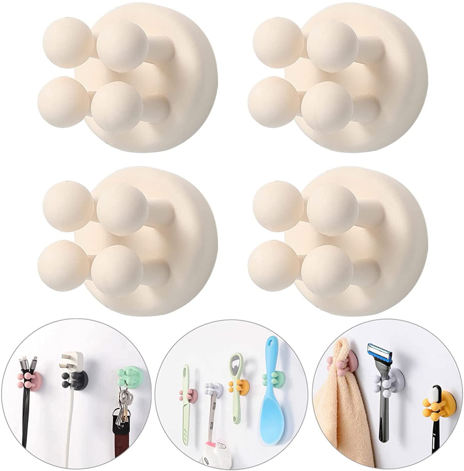 Fymlhomi Razor Holder for Shower Hooks – 6Pcs Self Adhesive Wall ...