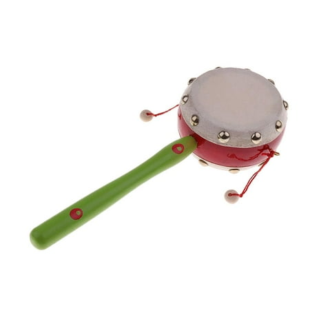 Baby Wooden Hand Bell Shaking Rattle Drum - Green | Walmart Canada