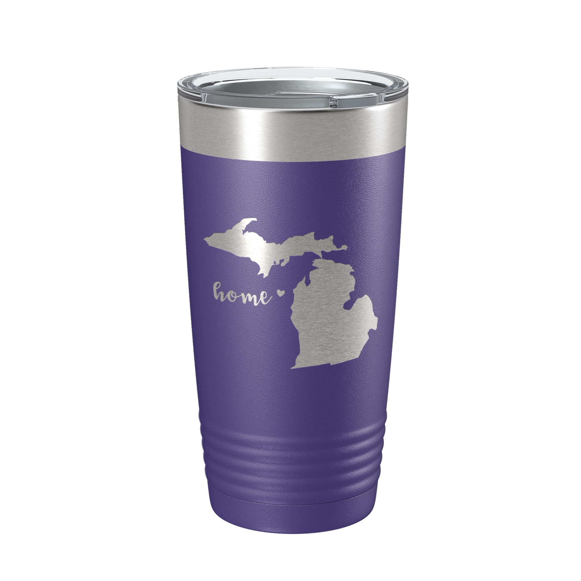 Michigan Tumbler Home State Travel Mug Insulated Laser Engraved Map ...