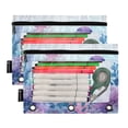 2 Pack Expandable Flip Folders with Clear PVC Window Binder Pouches 3 ...