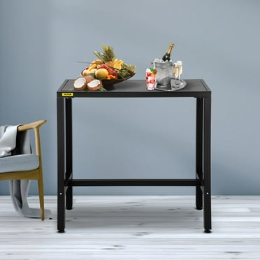 UBesGoo Outdoor Iron Bar Table, 40'' Rectangle Patio Counter Height ...
