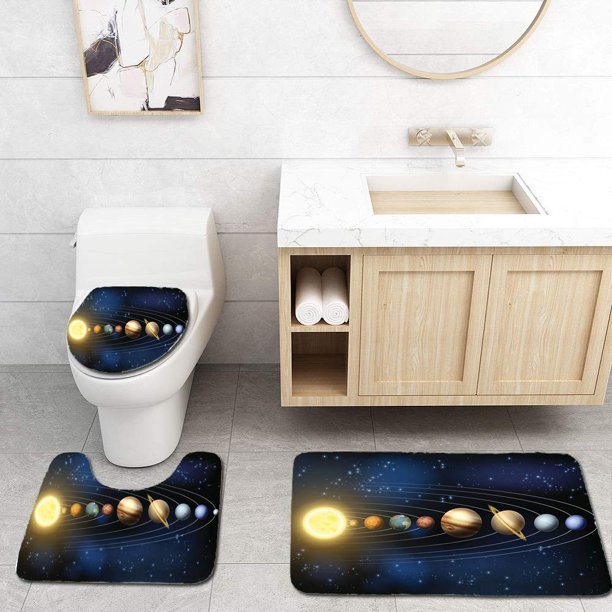 XDDJA Planets Solar System 3 Piece Bathroom Rugs Set Bath Rug Contour ...