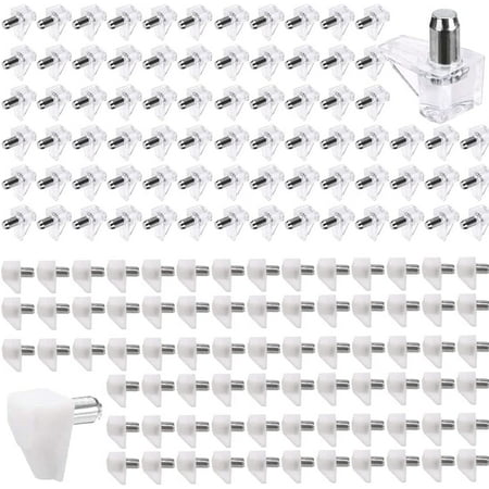 200 Pieces Shelf Support Pegs Studs, Plastic Shelf Pegs Holders, White ...