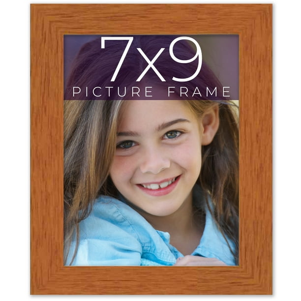 7x9 Honey Brown Real Wood Picture Frame Width 0.75 inches | Interior ...