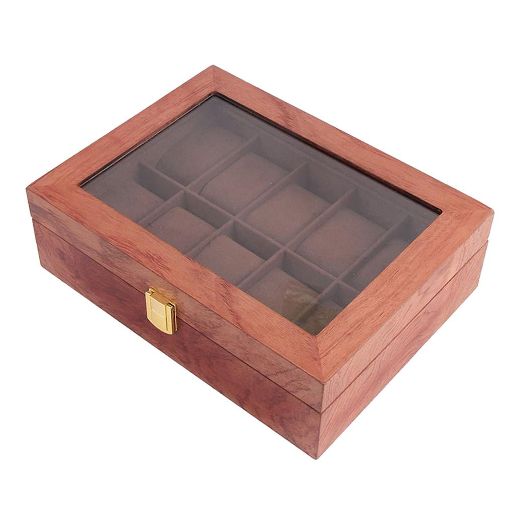 Men 10 Grids Display Case Jewelry Collection Storage Holder Box Red ...