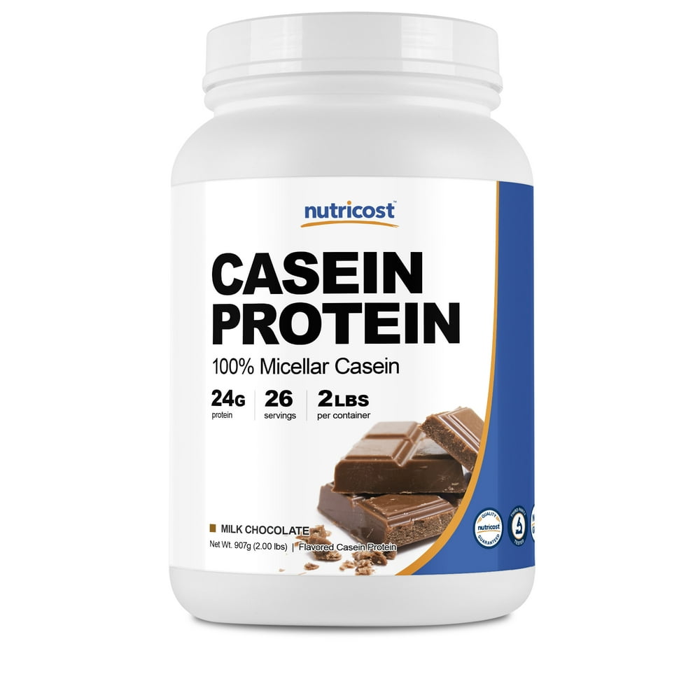 Nutricost Casein Protein Powder 2lb Chocolate - 100% Micellar Casein ...