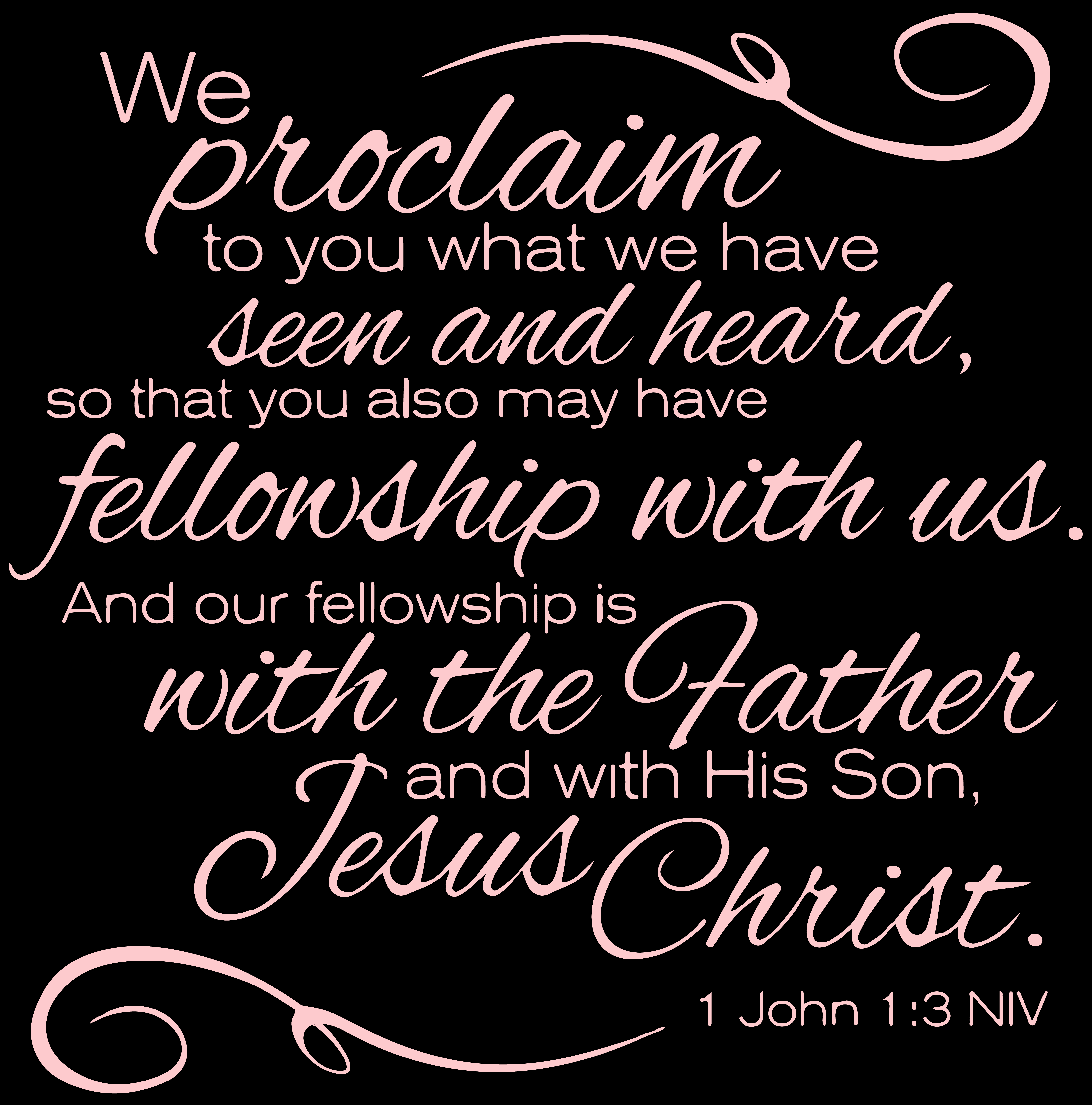 1 John 1:3 NIV - We proclaim to you what we haveâ ¦ Vinyl Decal Sticker ...