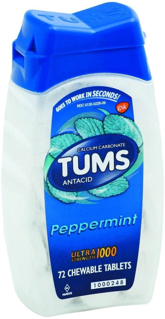 TUMS Ultra 1000 Tablets Peppermint 72 Tablets (Pack of 6) - Walmart.com ...