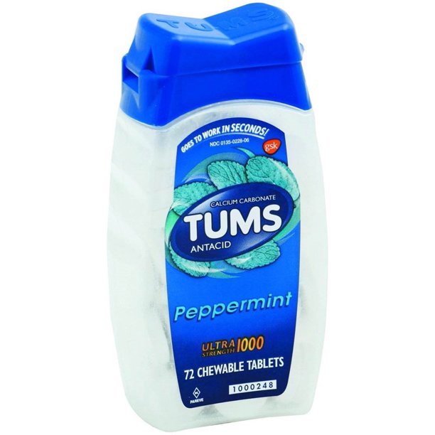 TUMS Ultra 1000 Tablets Peppermint 72 Tablets (Pack of 6) - Walmart.com ...