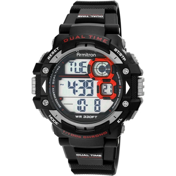 Men's Sport Black Round Watch - Walmart.com
