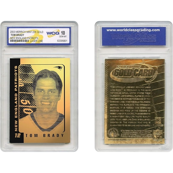 2003 TOM BRADY Laser Line NFL NEW ENGLAND PATRIOTS 23KT GOLD CARD ...
