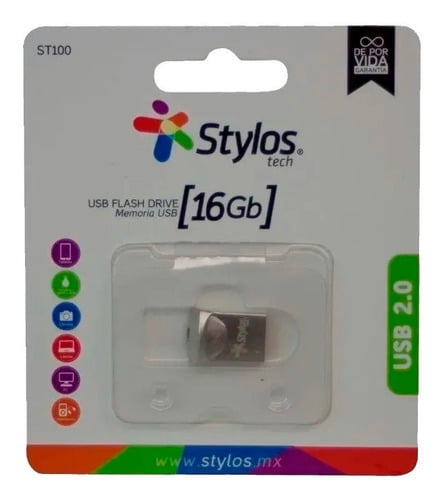 Stylos Unidad Flash USB 2.0 16GB Metalica Alta Transferencia STMUS42S ...