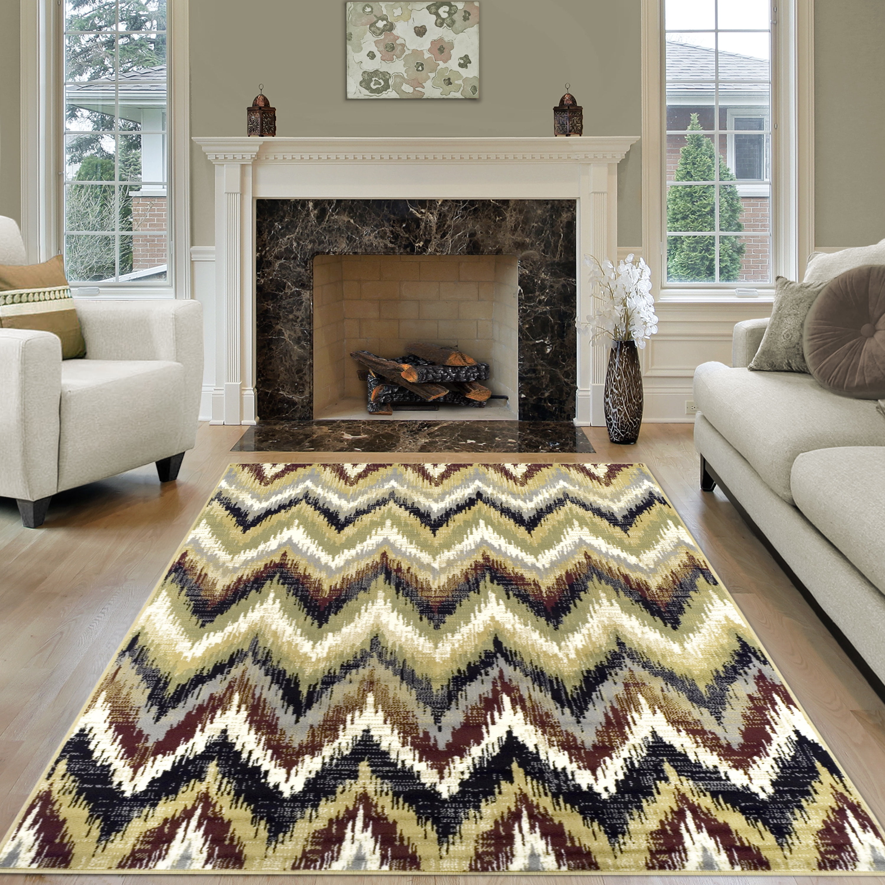 Zigzag Area Rug - 4' x 6', Red - Walmart.com