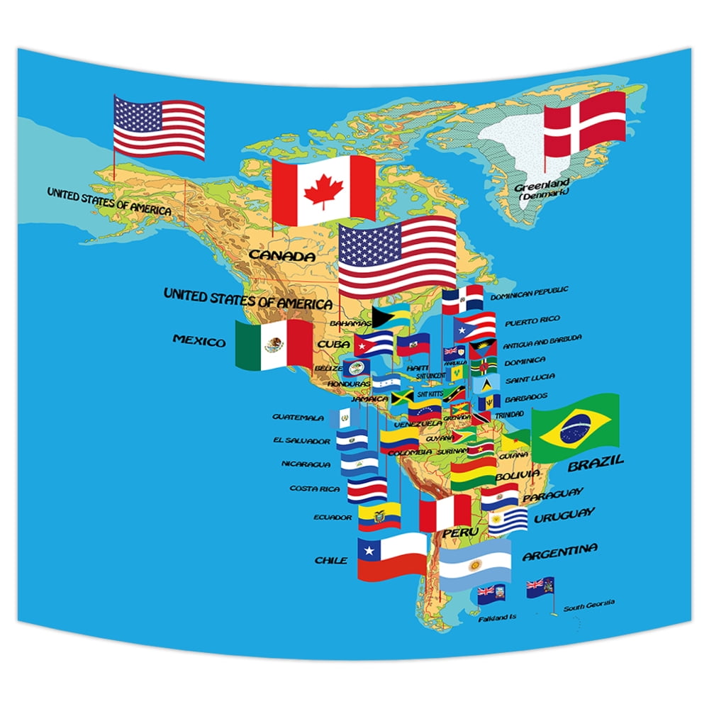 North American Flags With Names