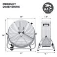 mollie 24 Inch 3-Speeds High Velocity Floor Fan, Heavy Duty Metal ...