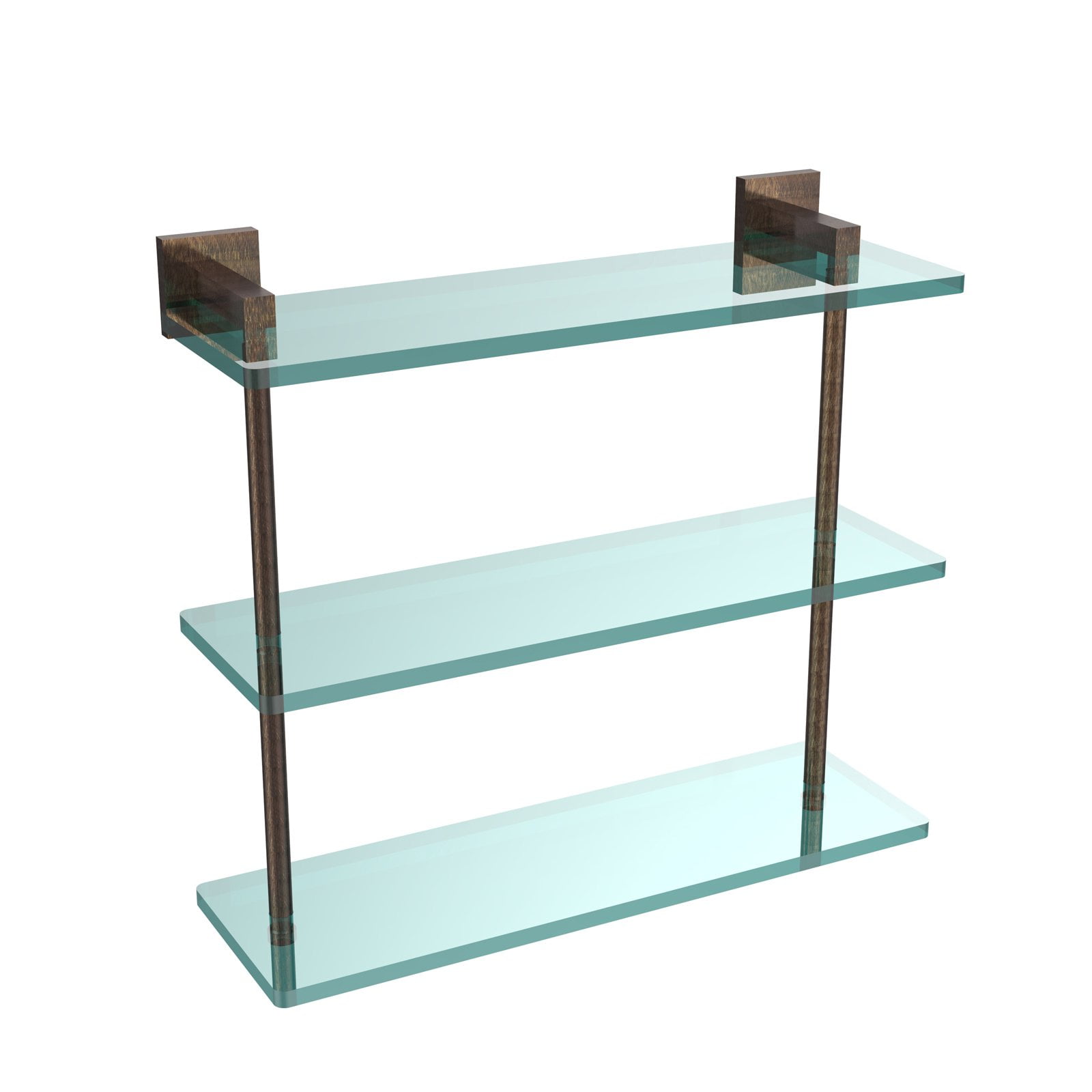 Montero Collection 16 Inch Triple Tiered Glass Shelf - Walmart.com