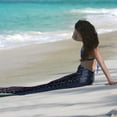 Mermaid Scales Fabric 39x59Inch Black Sparkly Hologram Spandex Mermaid ...